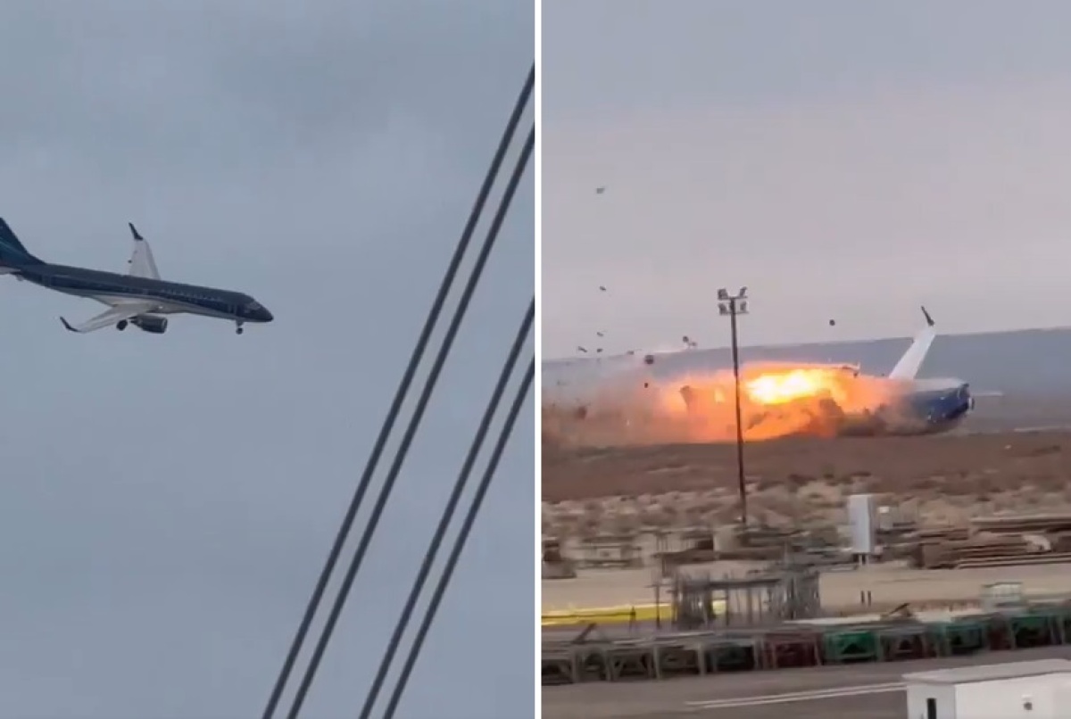 Los videos del momento en que un avión se estrelló y explotó con 67 ...