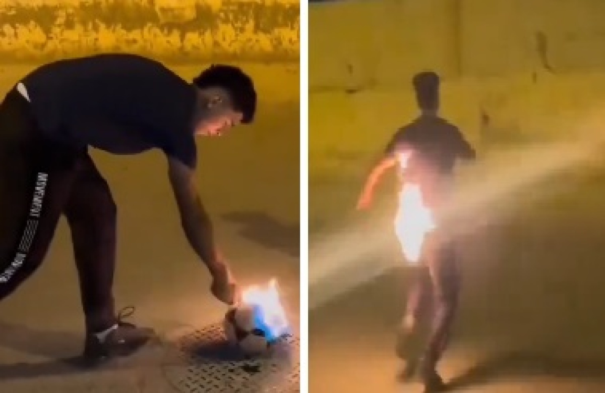 Quisieron jugar al fútbol con una pelota prendida fuego pero terminaron ...