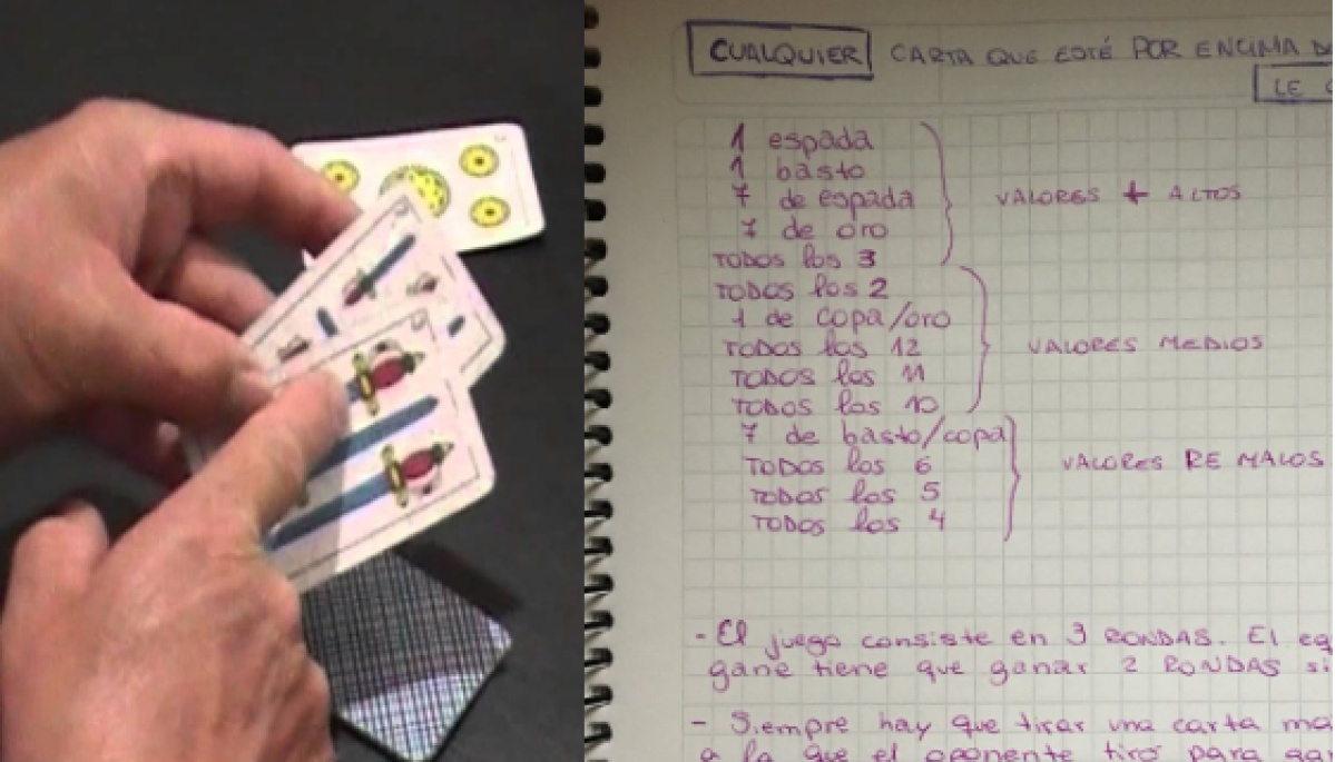 Es viral: Armaron un "machete" para enseñar a jugar al truco